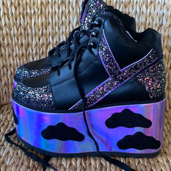 YRU | Shoes | Nib Yru Glitter Night Sky Platforms | Poshmark